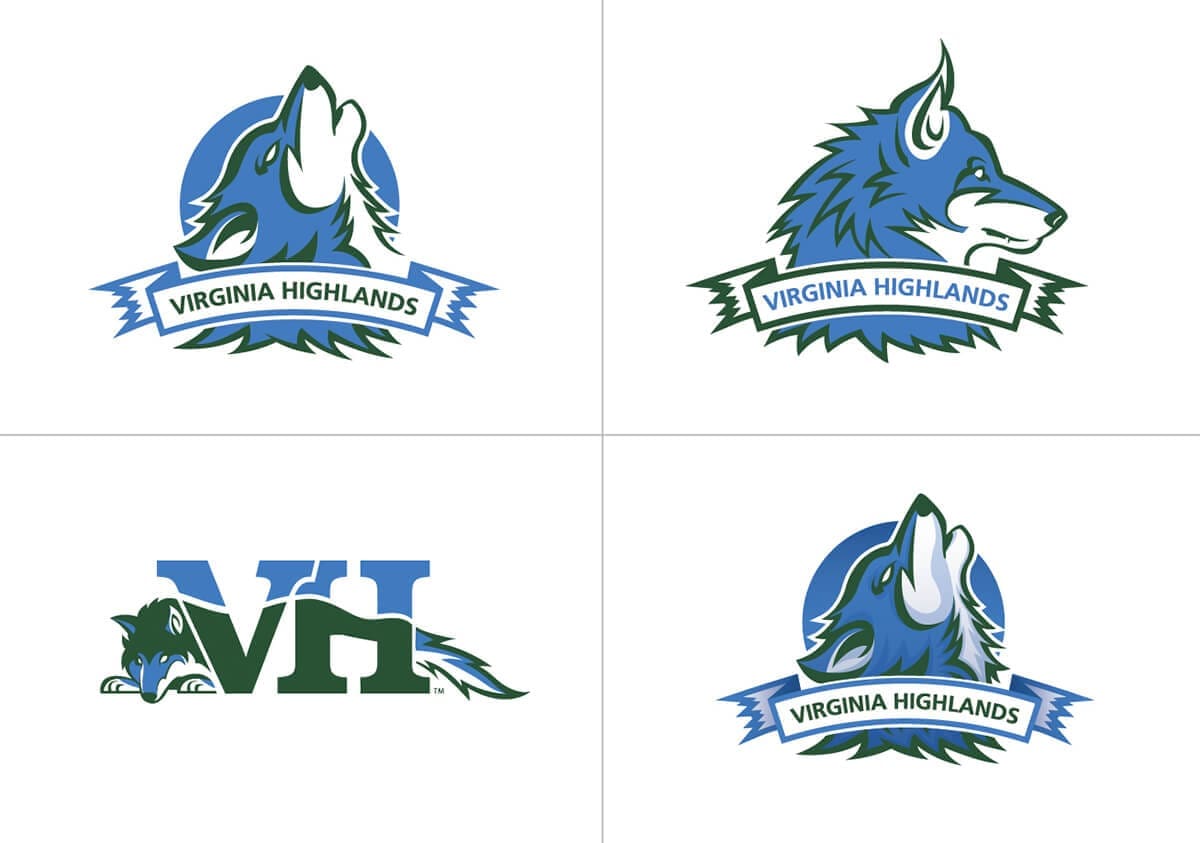 Virginia Highlands Community College Wolf Logo | Hilllhouse Creative
